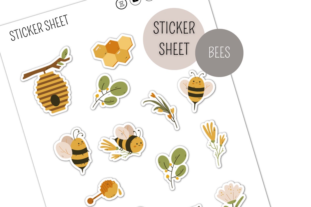 CUTE BEE Sticker Bee Sticker Sticker Sheet Suitable for - Etsy