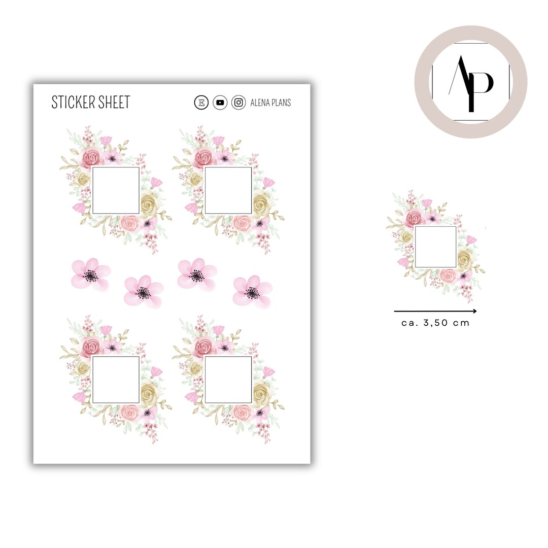 Stickers Floral, Flowers, Roses Cute Stickers, Stickers and Decals for ...