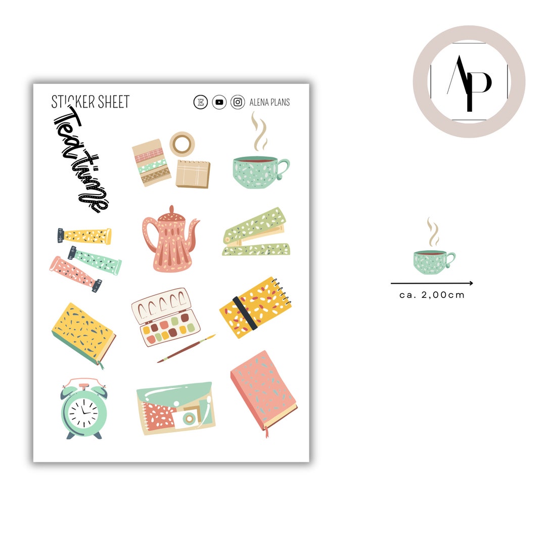 Stickers Tea Time Cute Stickers, Decals and Stickers Suitable for ALL ...
