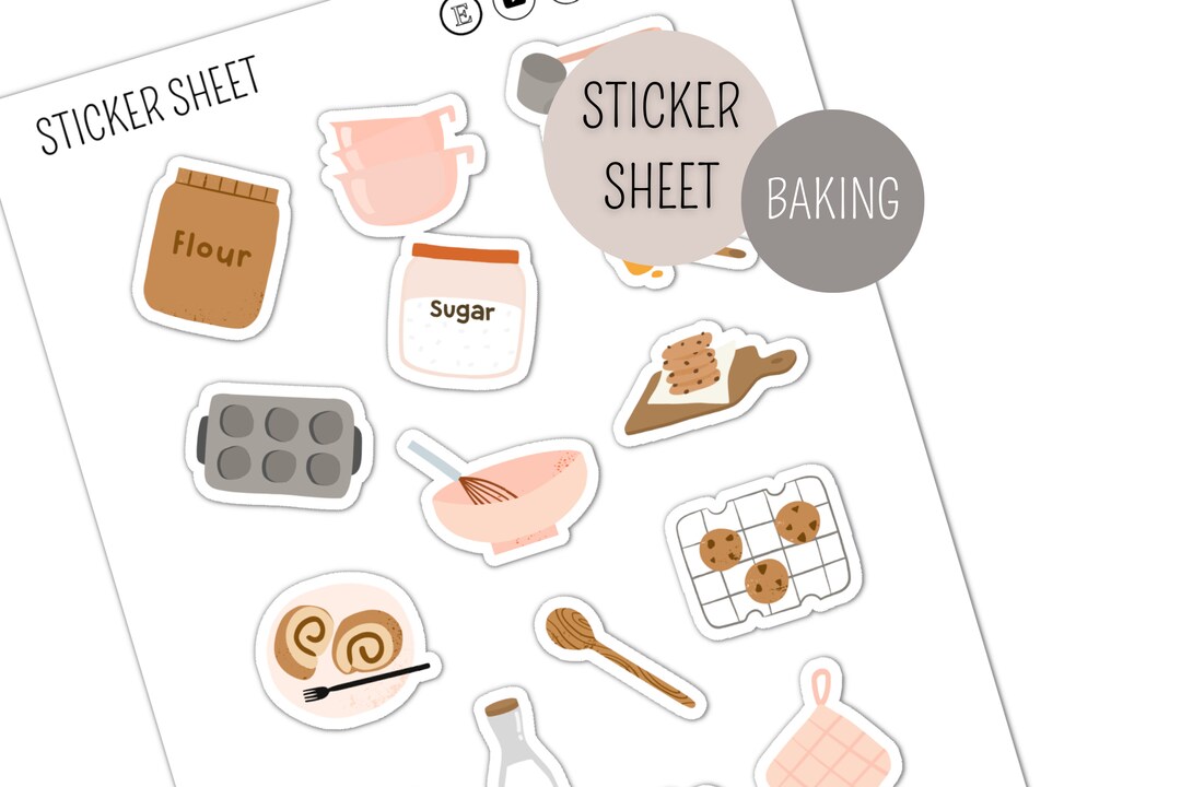 Stickers Backen Bake a Cake Cute Stickers Decals and - Etsy