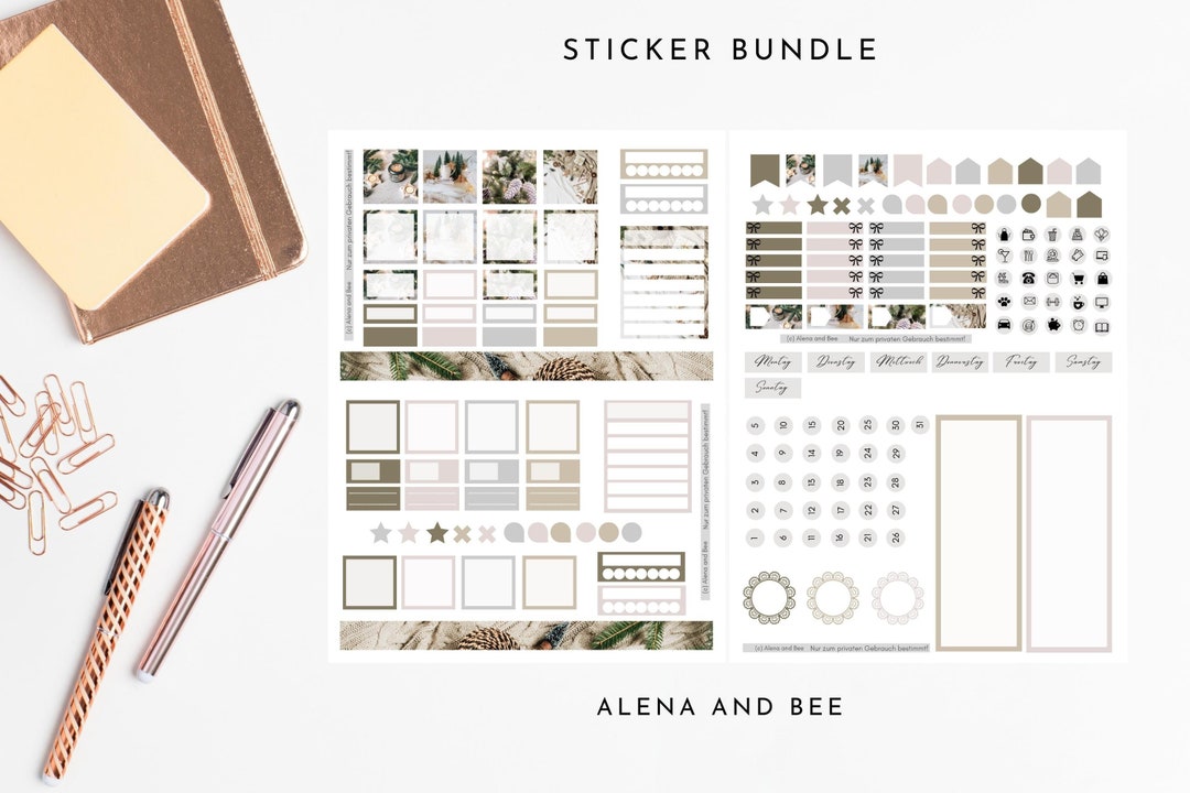 Monthly Summary Sticker Set December 2 for Erin Condren / Kikki K ...