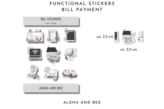 Icon BILL PAY Sticker Cute Stickers Stickers and Stickers | Etsy