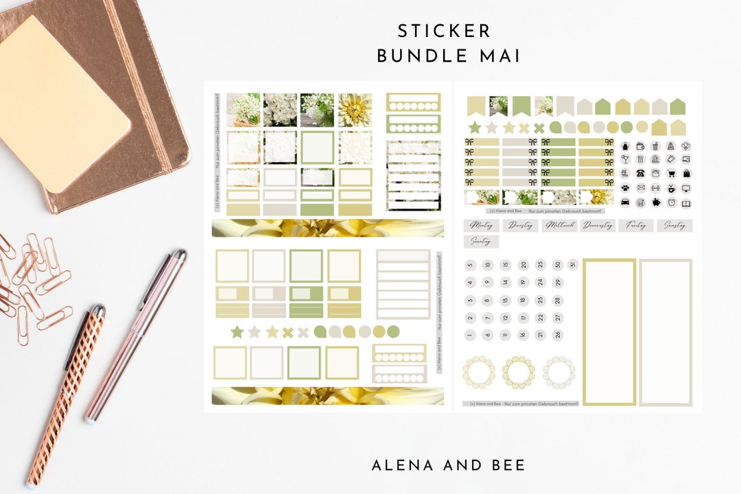 Monthly Overview Sticker Set Lily of the Valley I Month of May for Erin ...