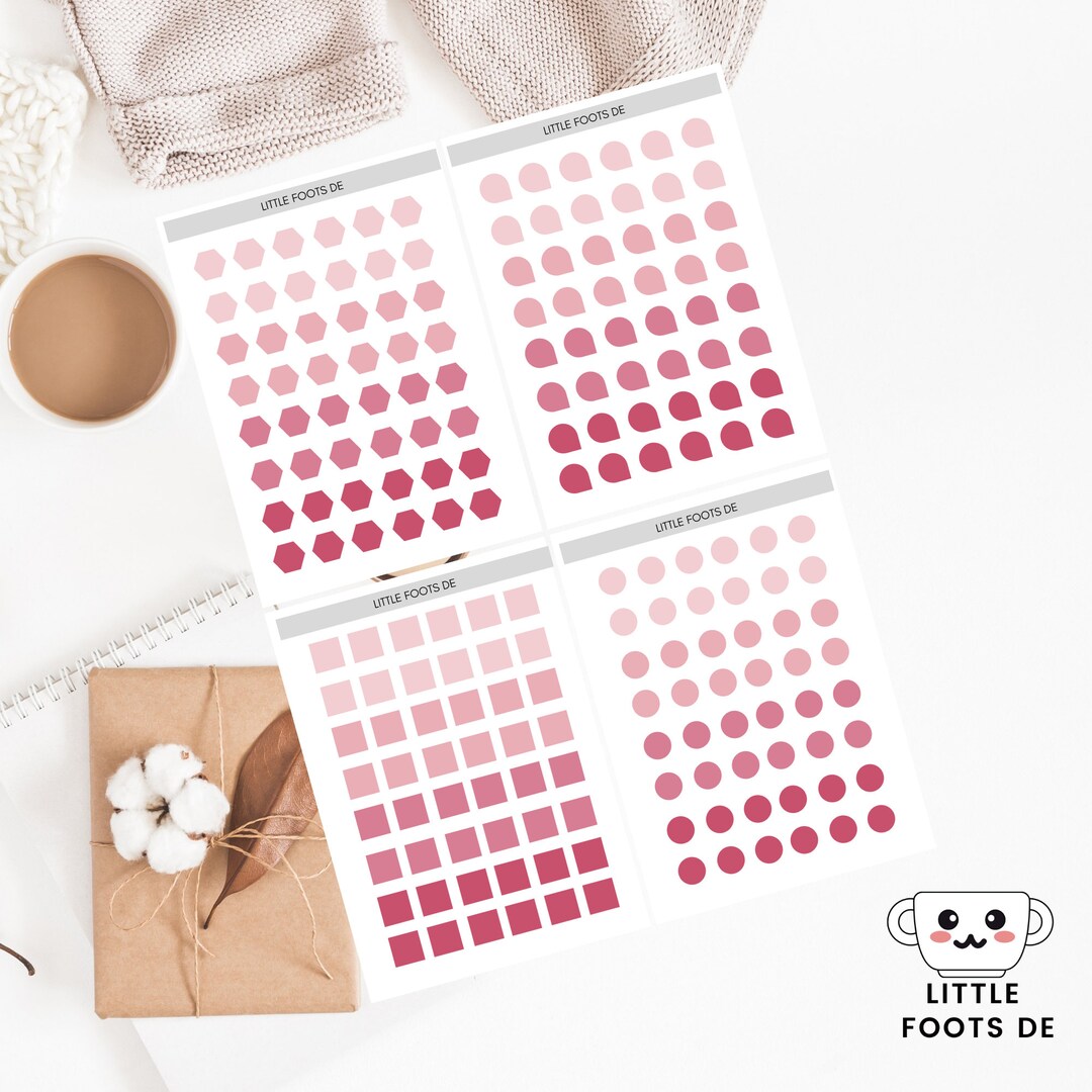 Minimalist Stickers / Sticker Set / Squares, Hexagon, Drop, Dot ...