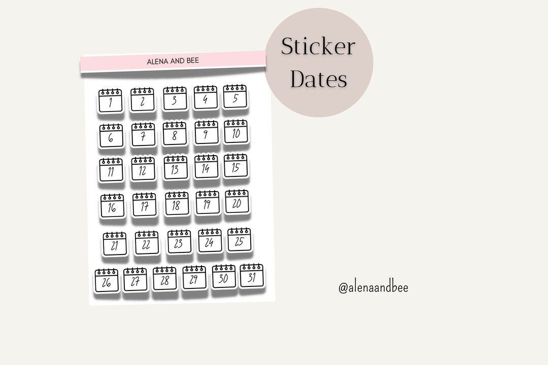 Numbers, Date Stickers, Dates Stickers and Stickers Suitable for ALL ...