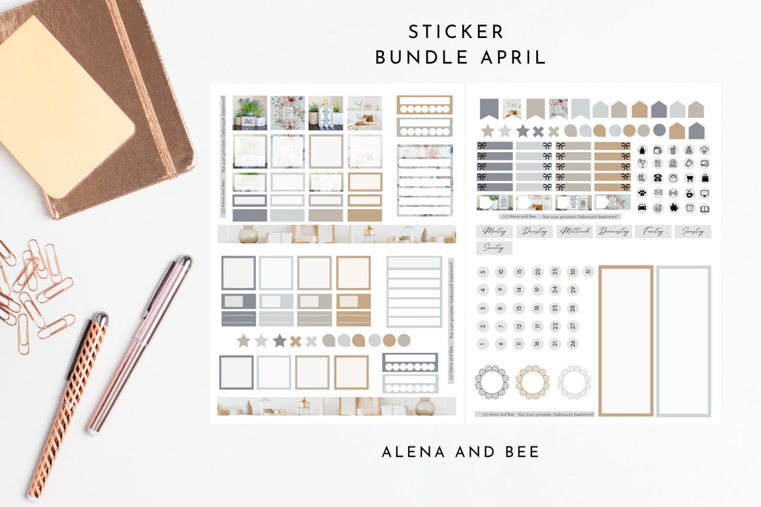 Monthly Overview Sticker Set Quotes I Month April for Erin Condren ...