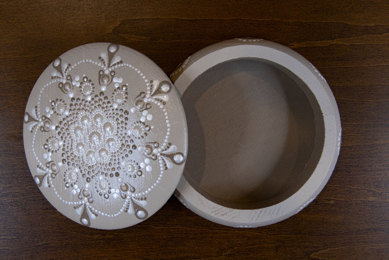 Mandala Dot Art Wooden Keepsake Box Beige Wooden Box - Etsy