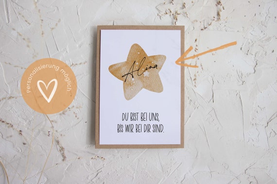 Du bist bei uns bis wir bei dir sind Erinnerungskarte - Etsy.de