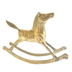Vintage Brass Rocking Horse 1960s - Etsy