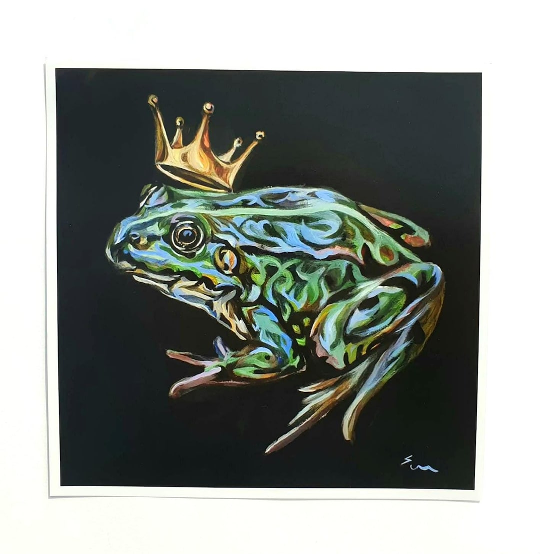 Frog Prince Art Print 8 X 8 Inches Etsy