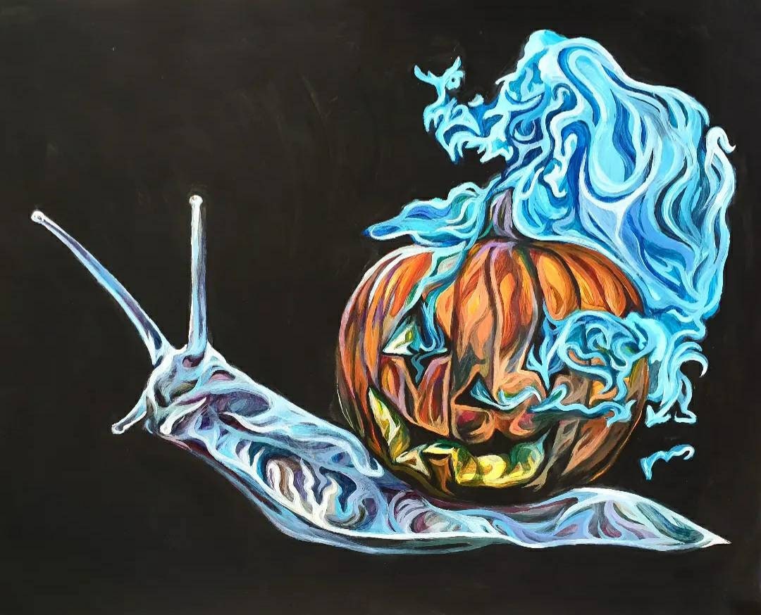 Halloween in Spring, Original Acrylic Painting, 20 X 25 Inches - Etsy