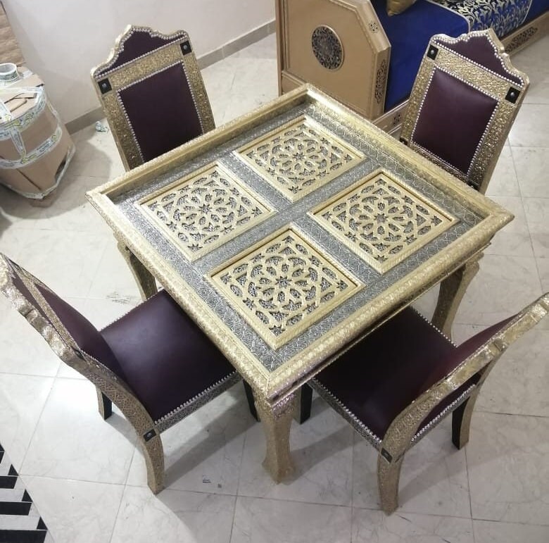 Moroccan Dinning Table (4 Chairs) - Etsy