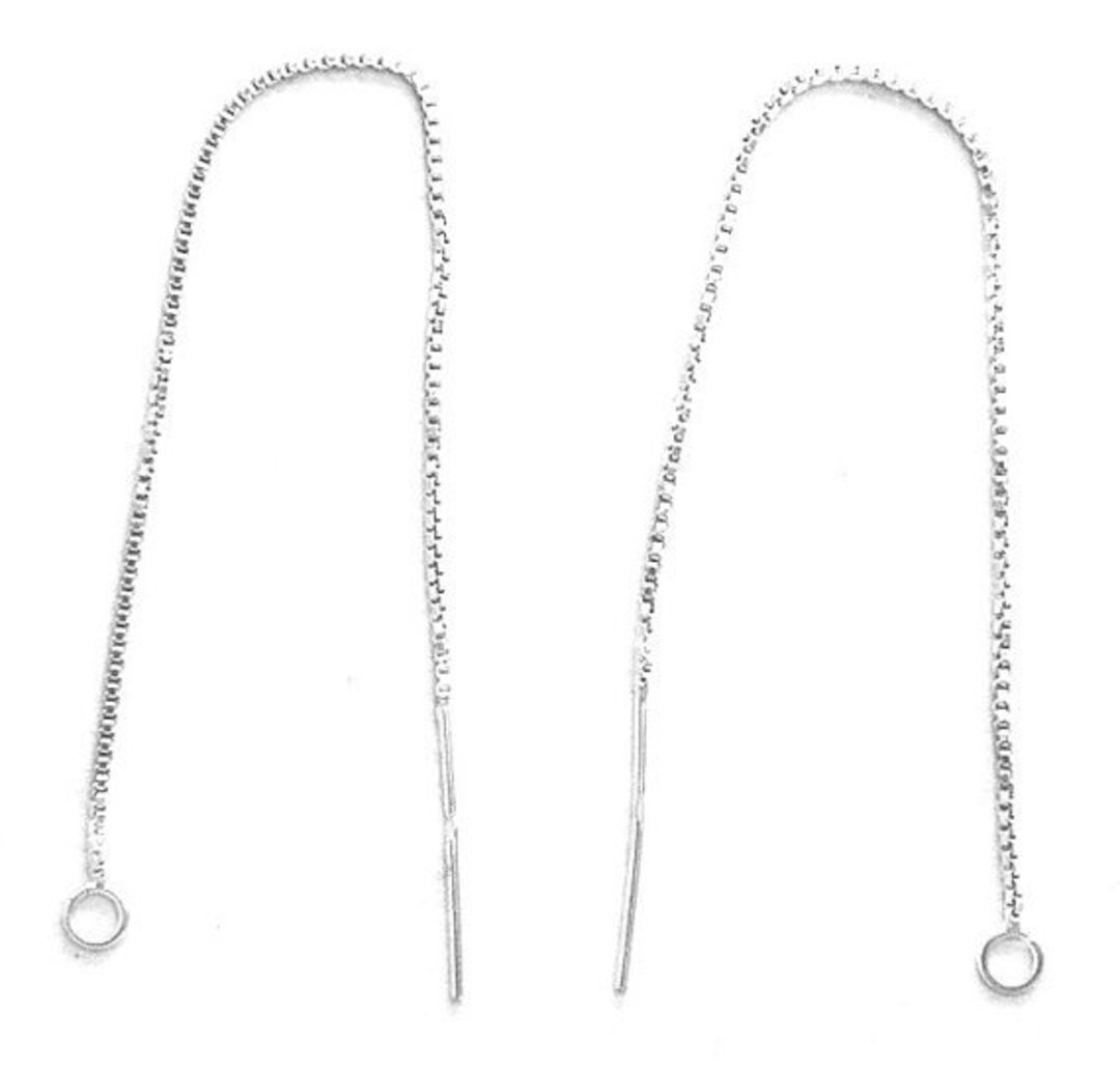 20 PAIRS SOLID Sterling Silver Thread Earrings Threader Earwires ...