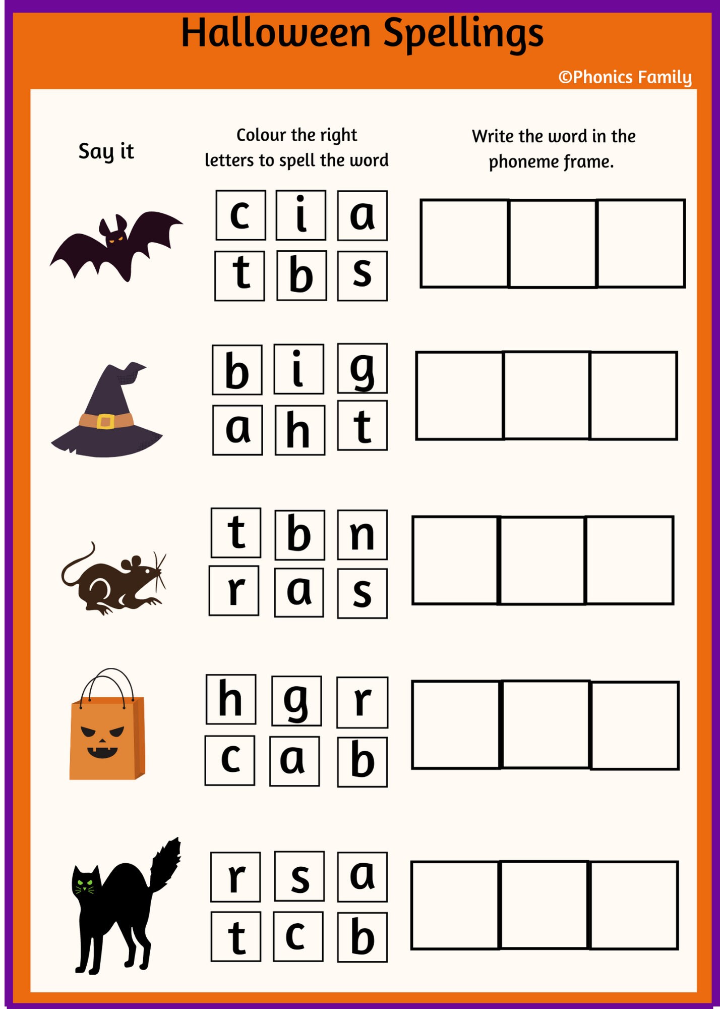 Add on Halloween Phonics Activity Bundle - Etsy