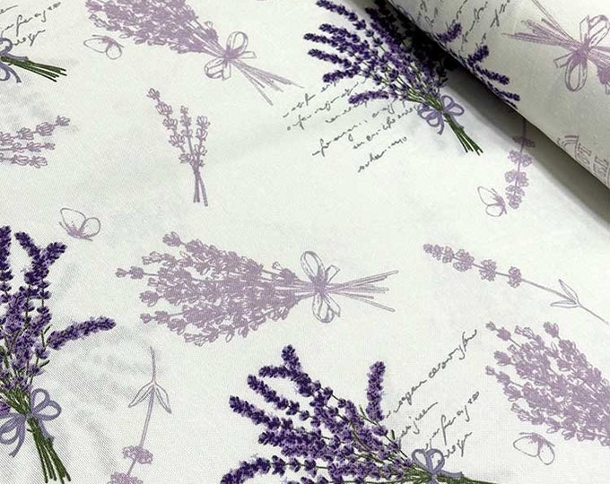 Lavender Fabric Lavender Pattern by Olgersart White Purple Lilac Floral ...