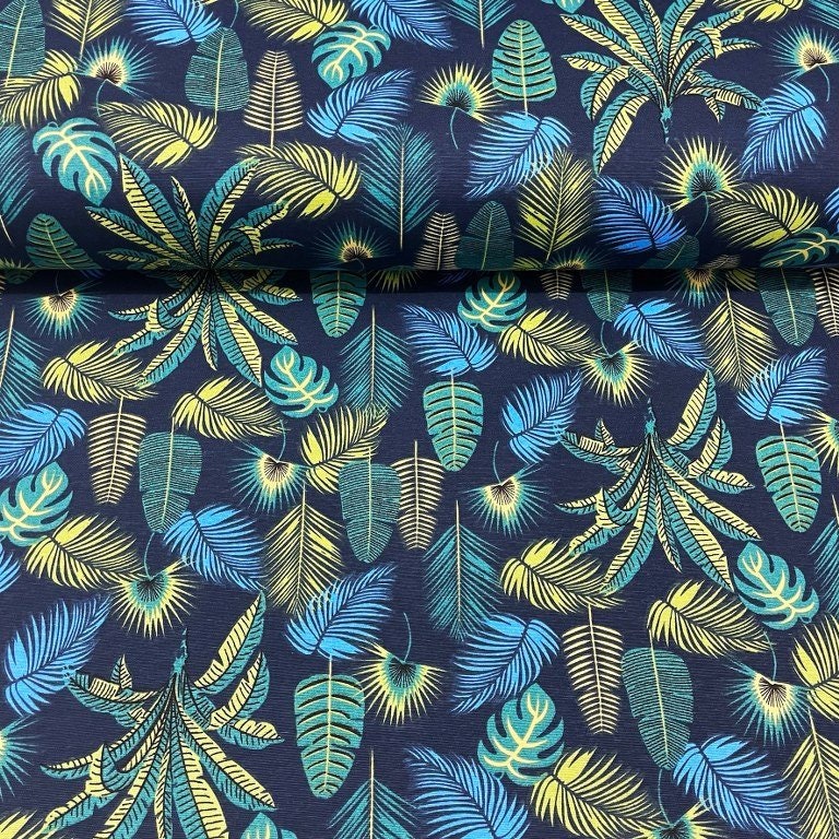 Botanical Upholstery Fabric Green Leaves Fabric Cotton - Etsy