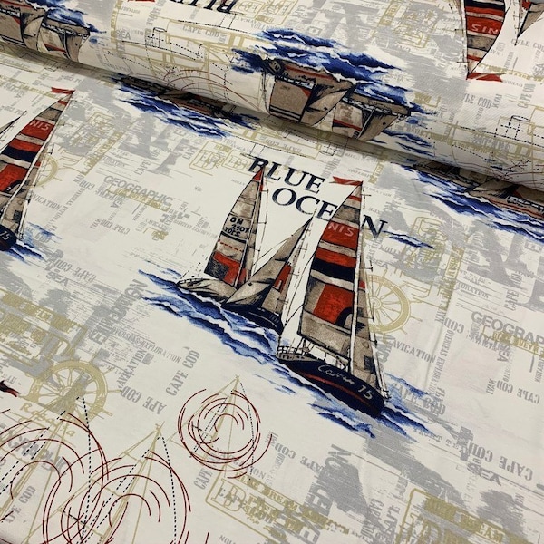 Nautical Fabric - Etsy