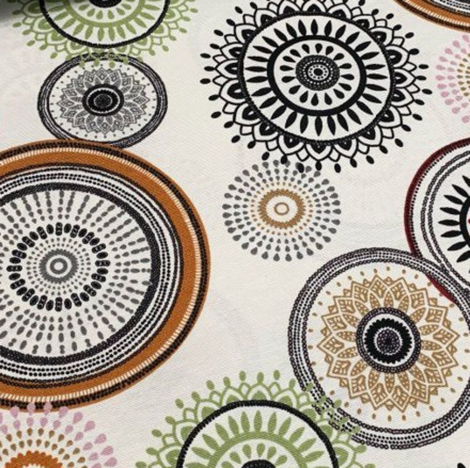 Mandala Fabric Circle Fabric by Yard Modern Geometric | Etsy