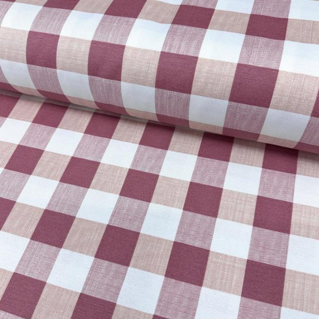 Pink Buffalo Check Fabric, Dusty Rose Upholstery Fabric, Pastel Blush ...