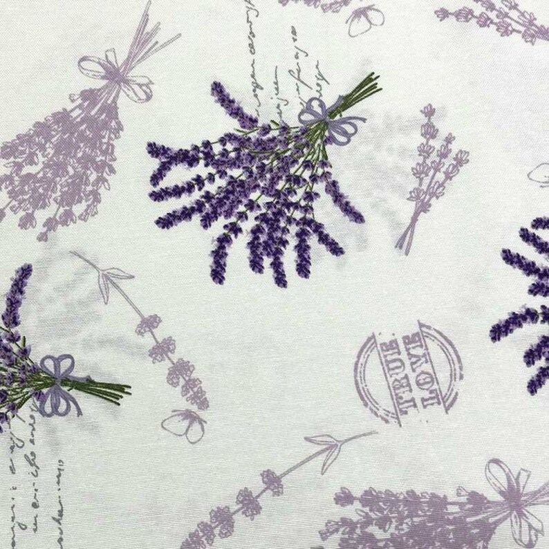 Lavender Floral Fabric Purple Flower Fabric Lilac White - Etsy