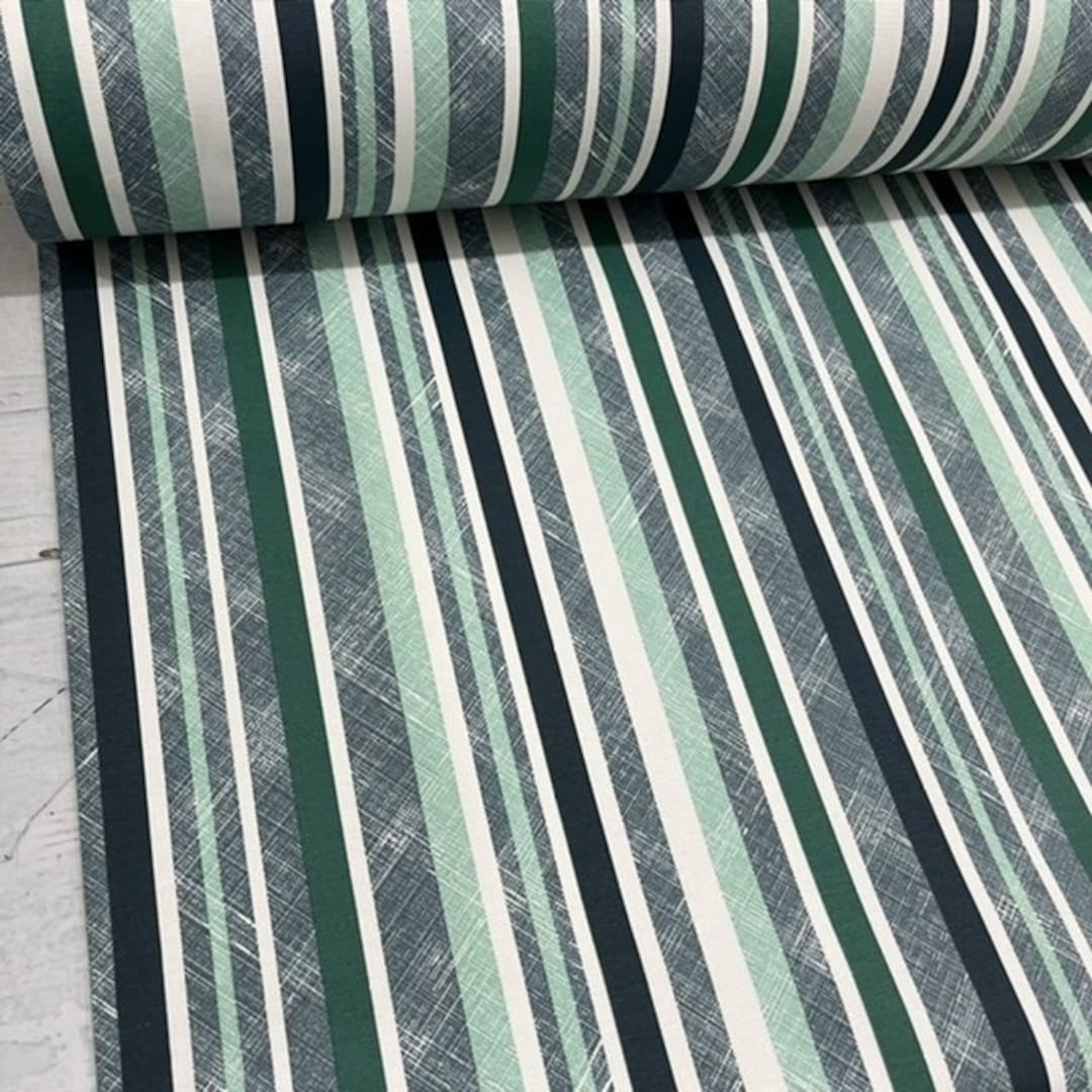 Green Stripe Fabric, Mint Green Fabric, Canvas Upholstery Fabric ...