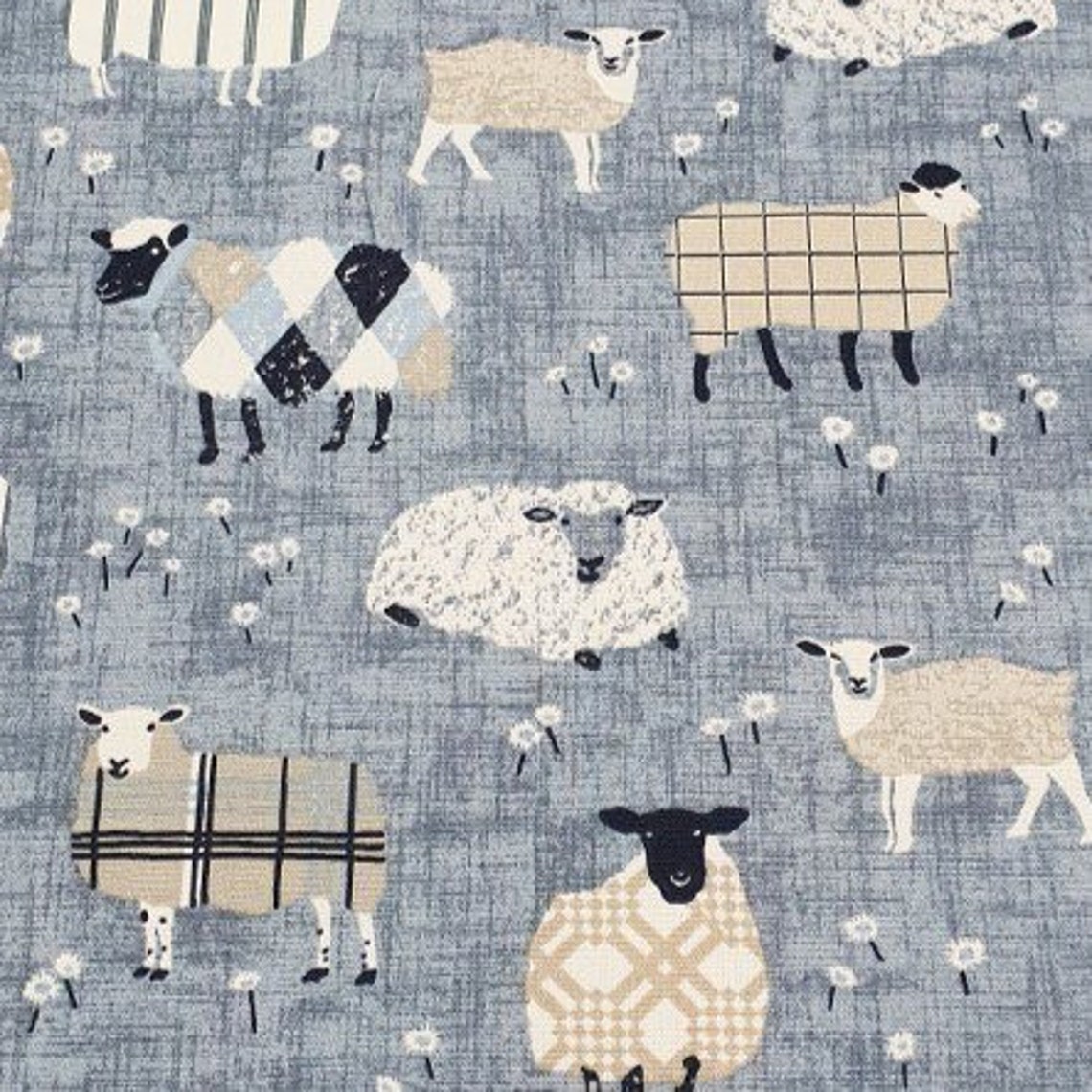 Sheep Print Fabric Farm Animal Fabric Gray Canvas Fabric - Etsy UK