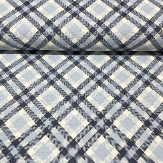 Geometric Upholstery Fabric Blue Plaid Fabric Tartan Fabric - Etsy