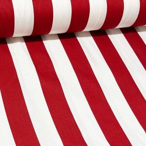 Red White Stripe Fabric, Wide Stripe Fabric, Outdoor Upholstery Fabric ...