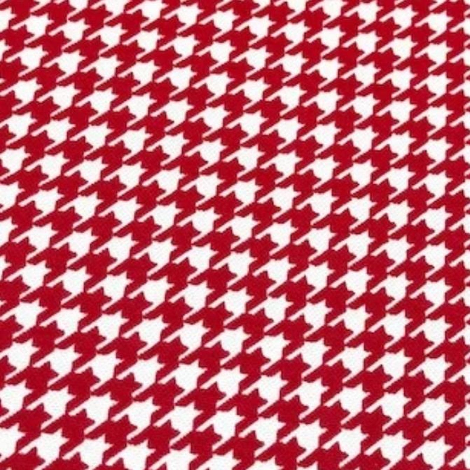 Houndstooth Fabric, Red White Upholstery Fabric, Bright Red Fabric ...