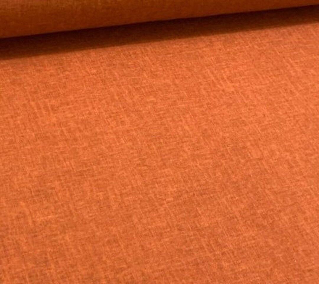 Orange Canvas Fabric, Solid Upholstery Fabric, Dark Orange Fabric ...