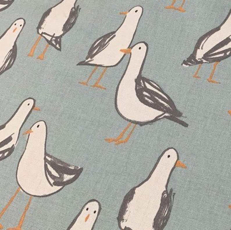 Seagull Fabric, Bird Upholstery Fabric, Duck Egg Fabric, Blue Animal ...