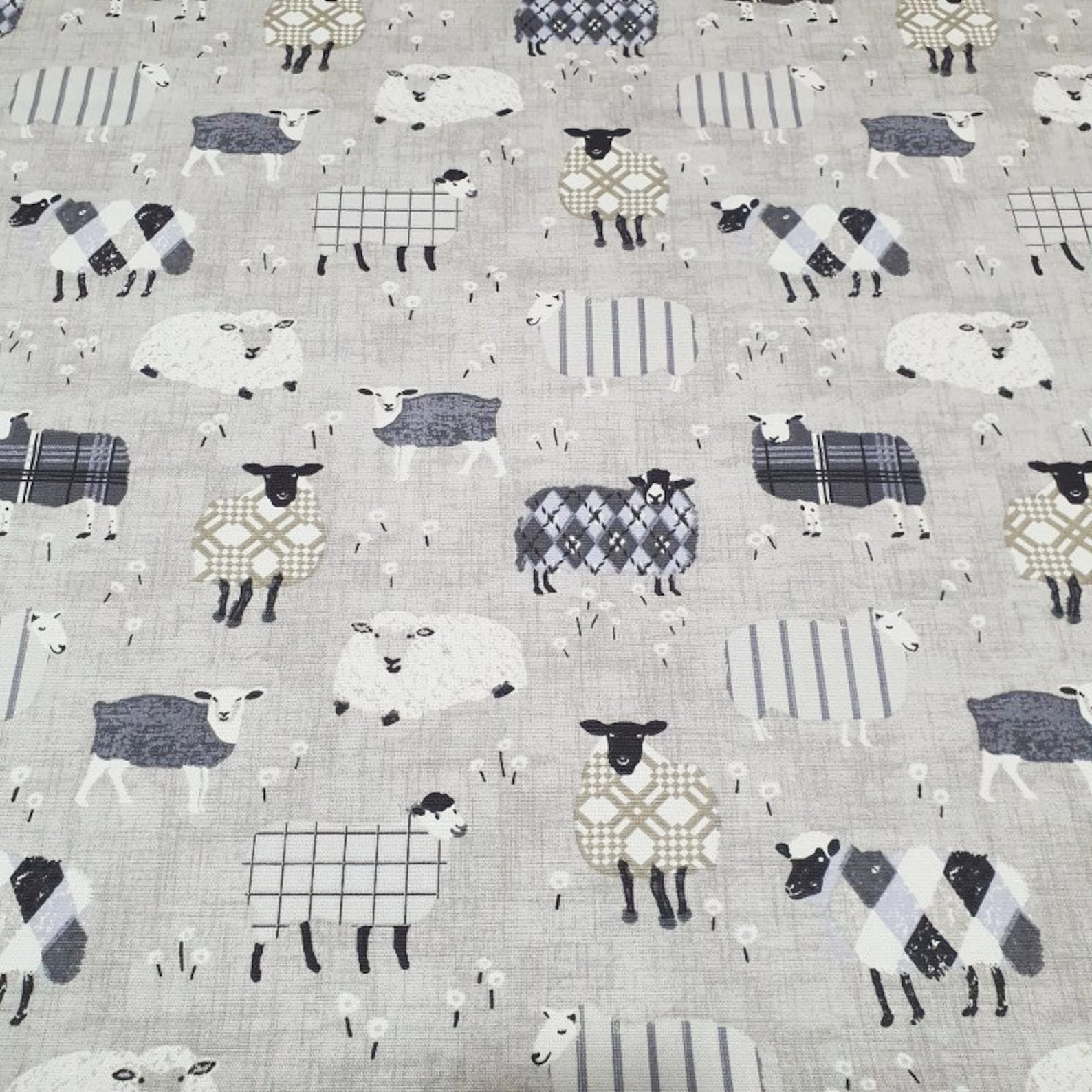 Sheep Print Fabric Farm Animal Fabric Gray Canvas Fabric - Etsy UK
