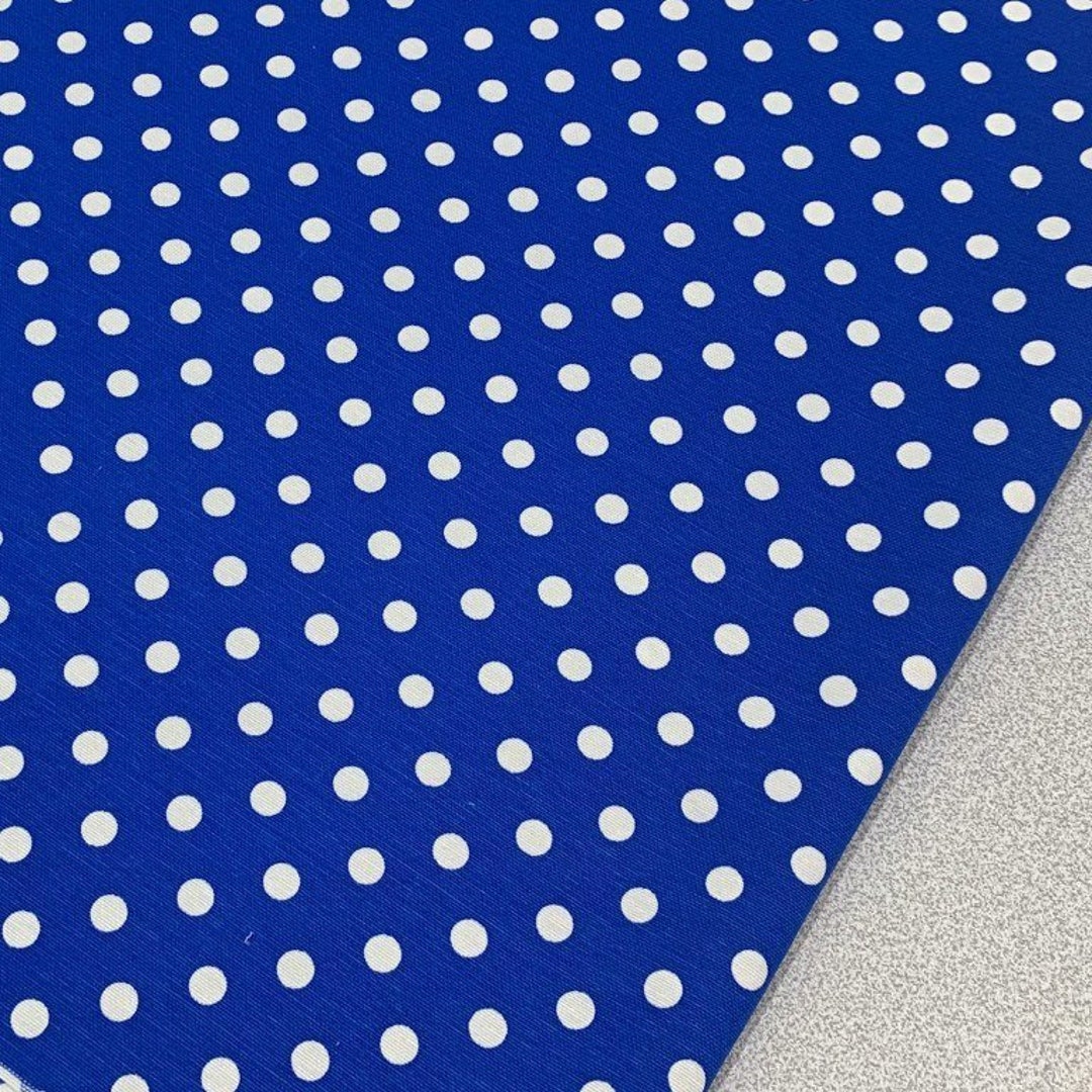 Polka Dot Upholstery Fabric, Royal Blue Fabric, Dotted Fabric by the ...