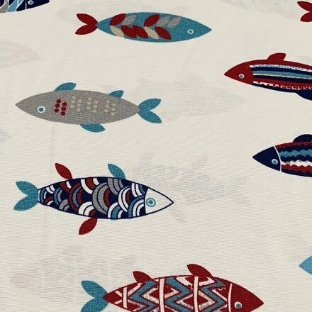 Fish Print Fabric Nautical Upholstery Fabric Ocean Fabric by | Etsy
