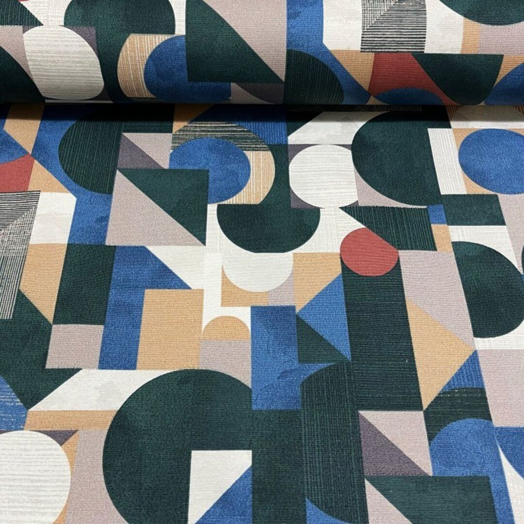 Geometric Upholstery Fabric, Abstract Print Fabric, Modern Canvas ...