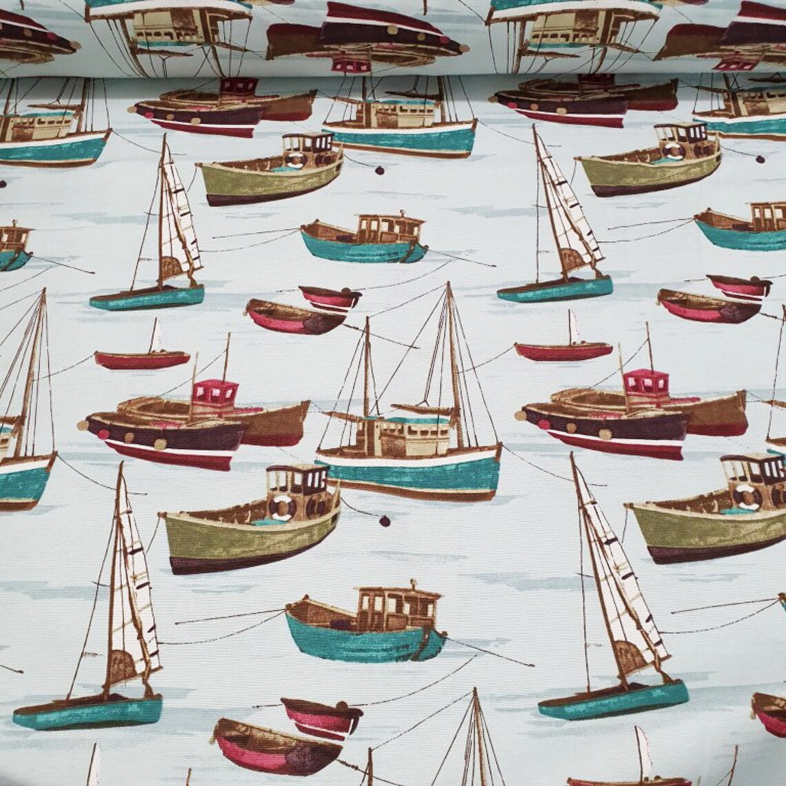 Boat Fabric Nautical Upholstery Fabric Blue Ocean Fabric - Etsy