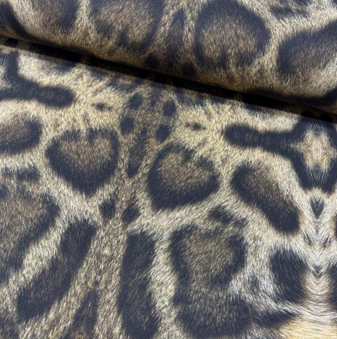 Leopard Print Fabric, Animal Upholstery Fabric, Cheetah Fabric, Brown ...
