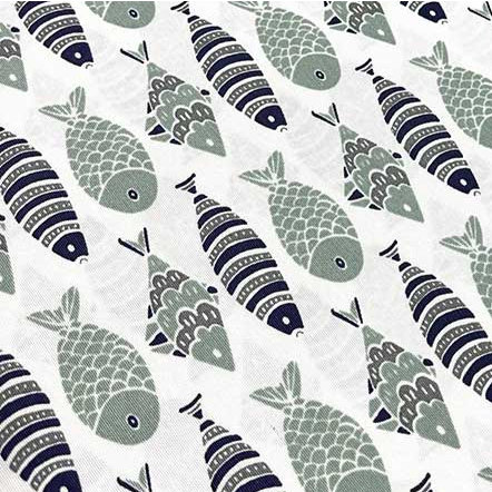 Nautical Upholstery Fabric Blue Fish Fabric Ocean Sea - Etsy