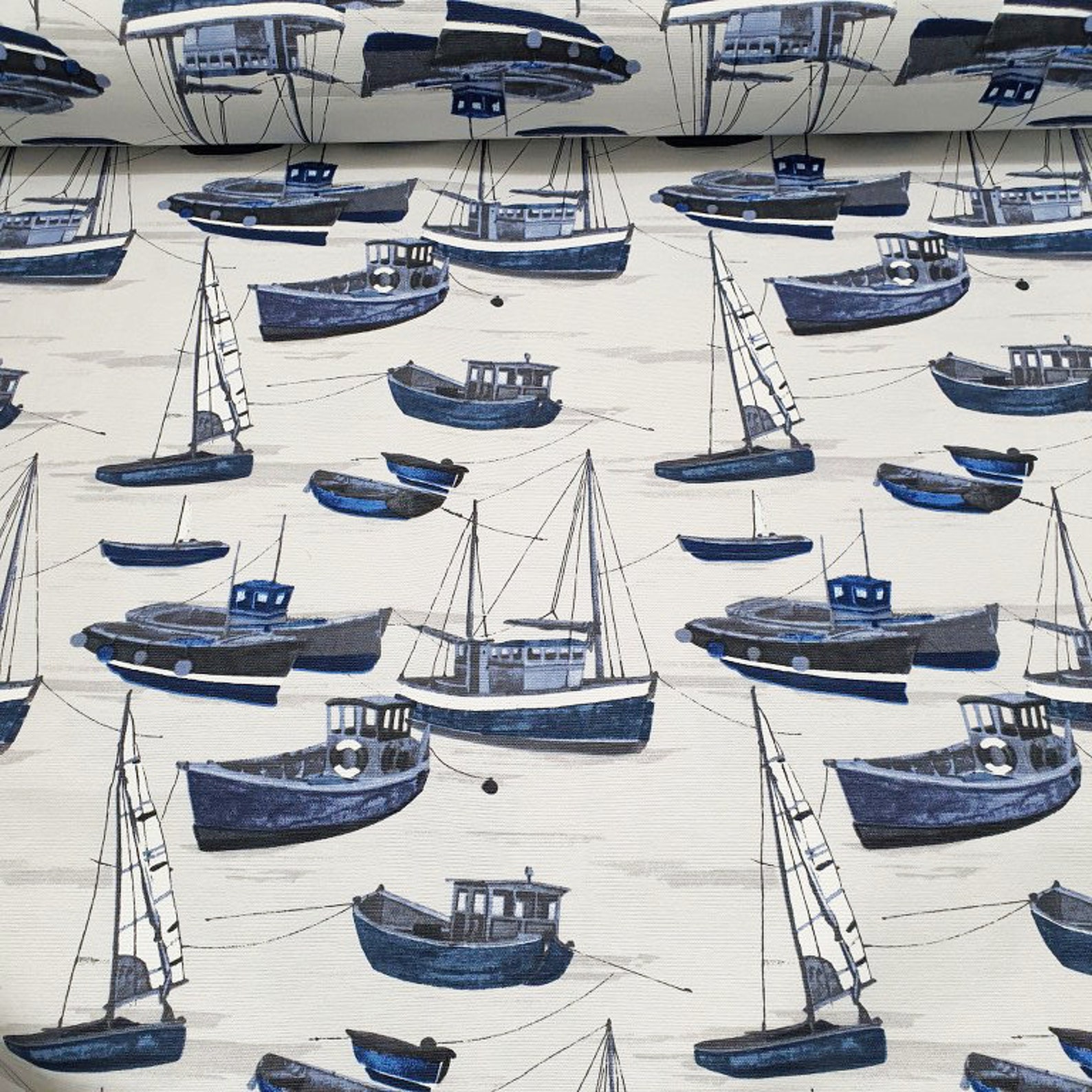 Boat Fabric Nautical Upholstery Fabric Blue Ocean Fabric - Etsy