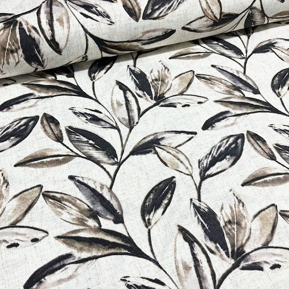 Modern Abstract Fabric Brown Leaves Upholstery Fabric Nature - Etsy