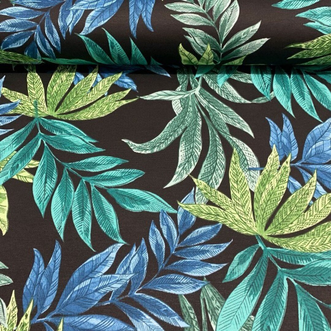 Tropical Fabric by the Yard, Botanical Leaves Fabric, Boho Upholstery ...