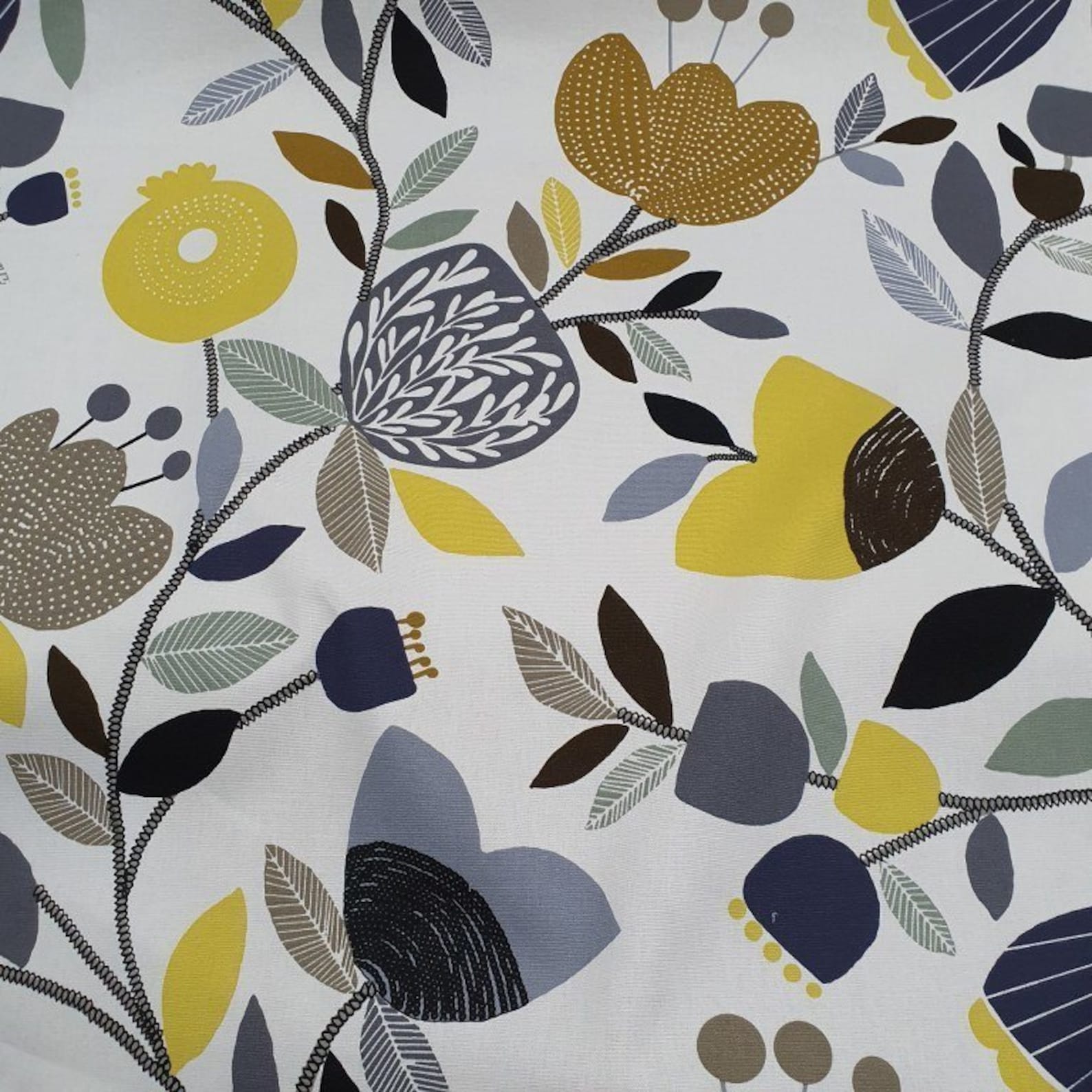 Modern Floral Fabric, Large Flower Fabric, Interior Design Fabric ...