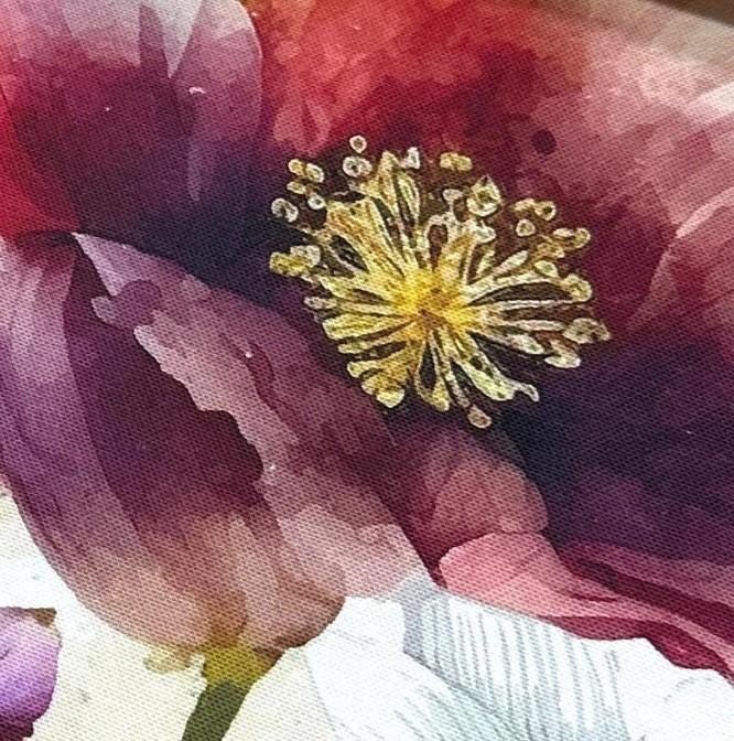 Poppy Flower Fabric, Large Floral Upholstery Fabric, Daisy Fabric, Big ...