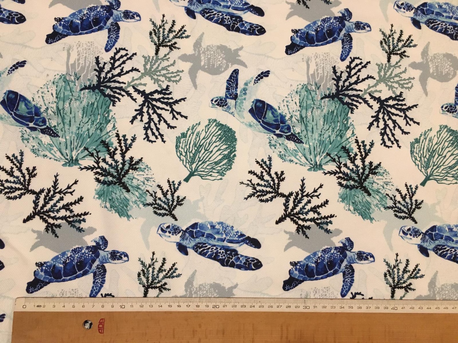 Nautical Upholstery Fabric, Sea Turtle Fabric, Blue Ocean Fabric, Coral ...
