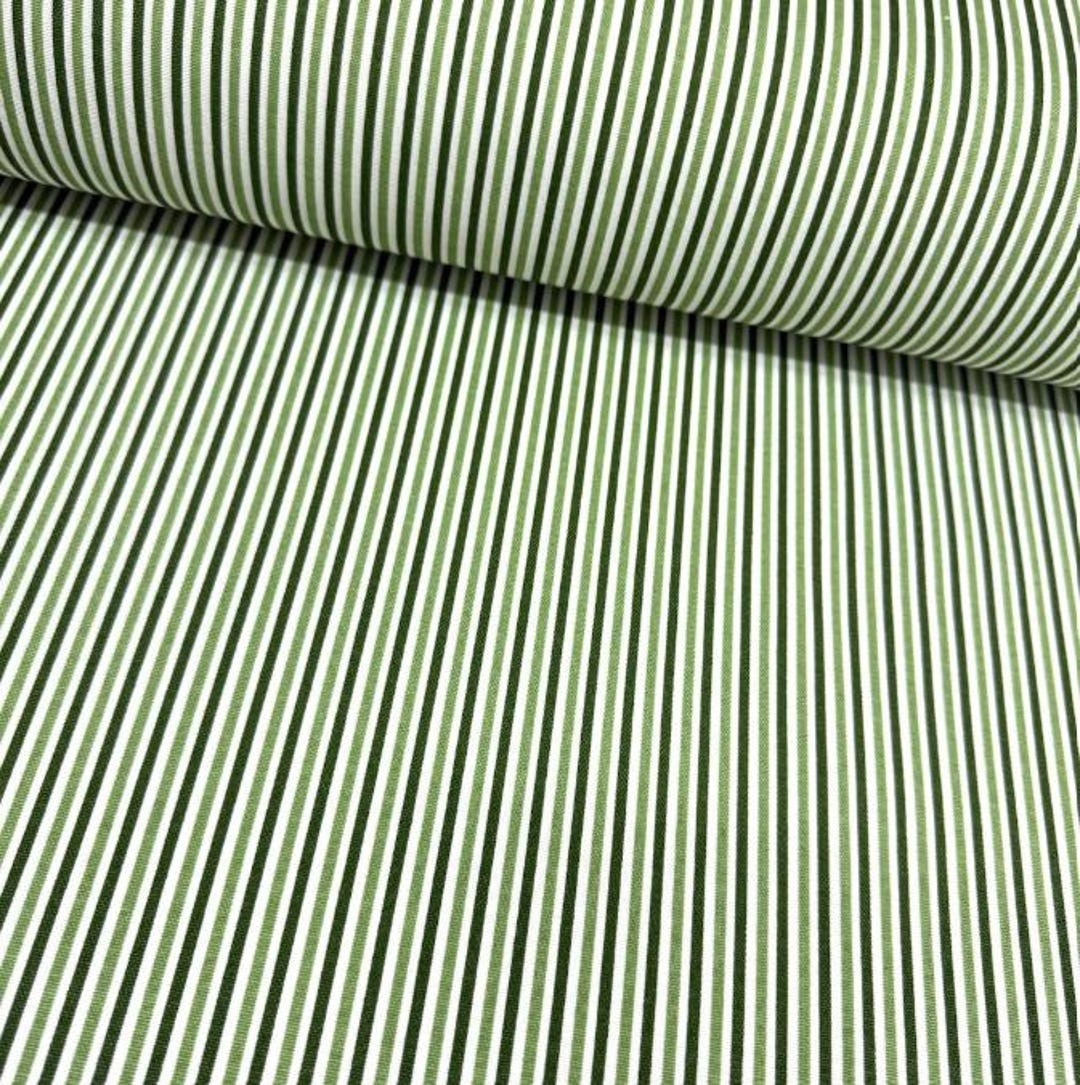Green Stripe Upholstery Fabric, Pinstripe Fabric, Ticking Fabric ...
