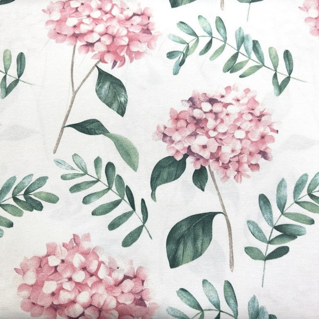 Hydrangea Fabric, Pink Floral Upholstery Fabric, Shabby Chic Fabric ...