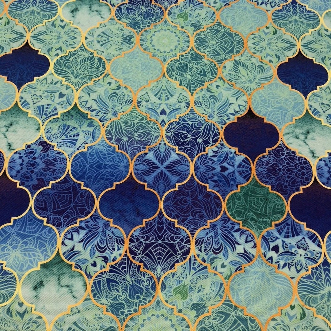 Moroccan Fabric, Geometric Upholstery Fabric, Oriental Fabric, Ornate ...
