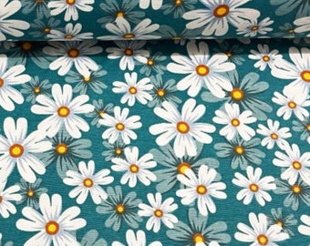 Teal Floral Fabric | Etsy