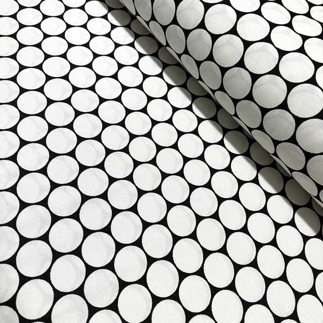 Circle Fabric, Tile Fabric, Modern Geometric Fabric, White Black Mosaic ...