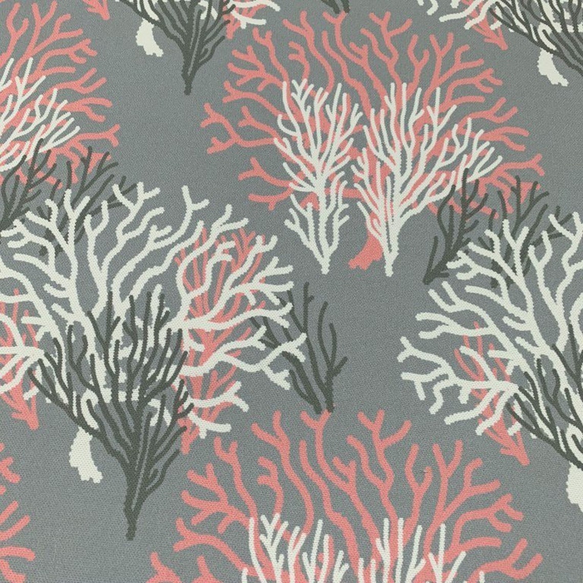 Nautical Upholstery Fabric Reef Fabric Yellow Gray Fabric | Etsy